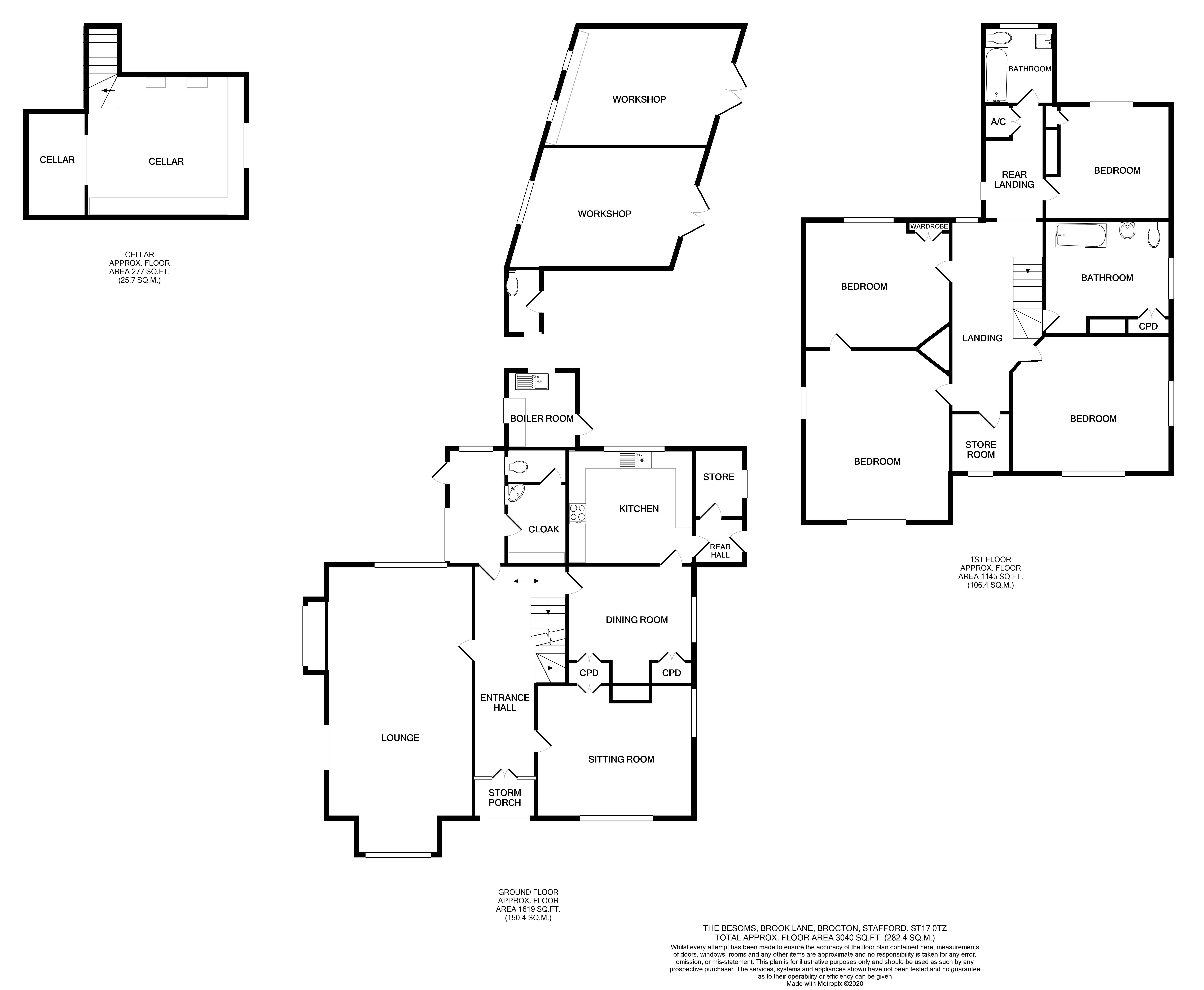 Floor Plan for The Besoms, Brook Lane, Brocton, Stafford, ST17 0TZ